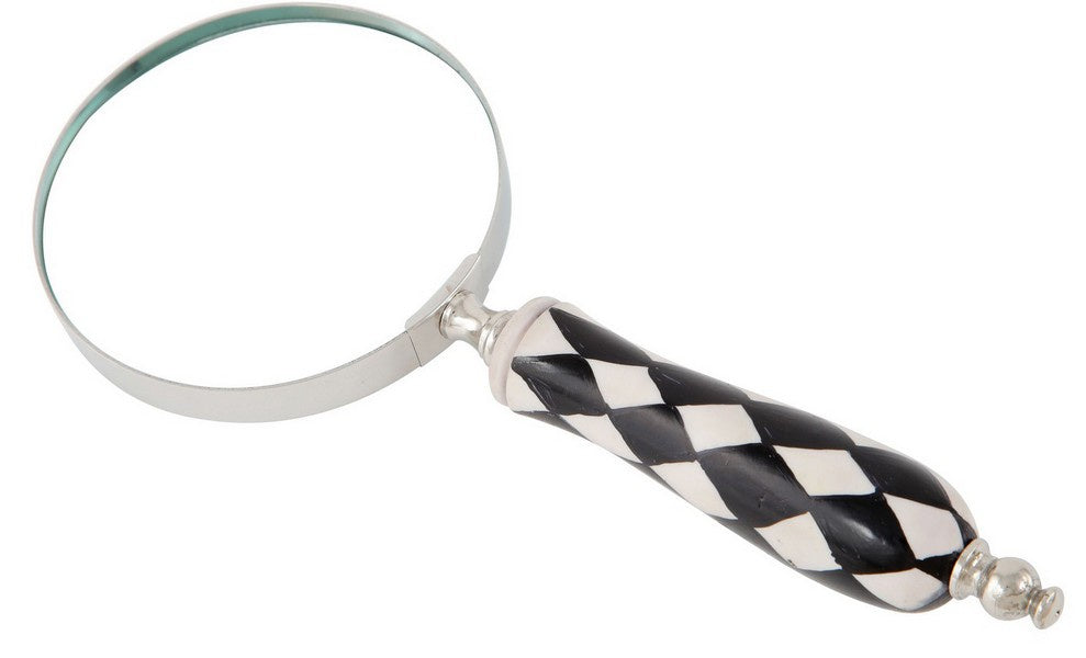 Magnifier glass - black & white handle – Fi's Flowers N Art