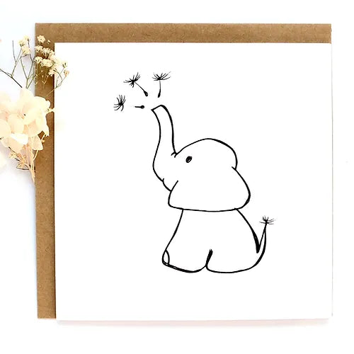 Card - Little Elephant – Fi's Flowers N Art
