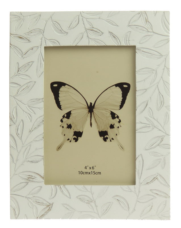 Photo Frame - White Small leaves 4x6" – Fi's Flowers N Art